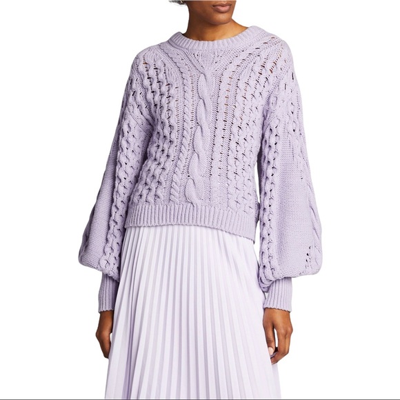 A.L.C. | Sweaters | Alc Serena Blousonsleeve Cableknit Sweater Large In ...